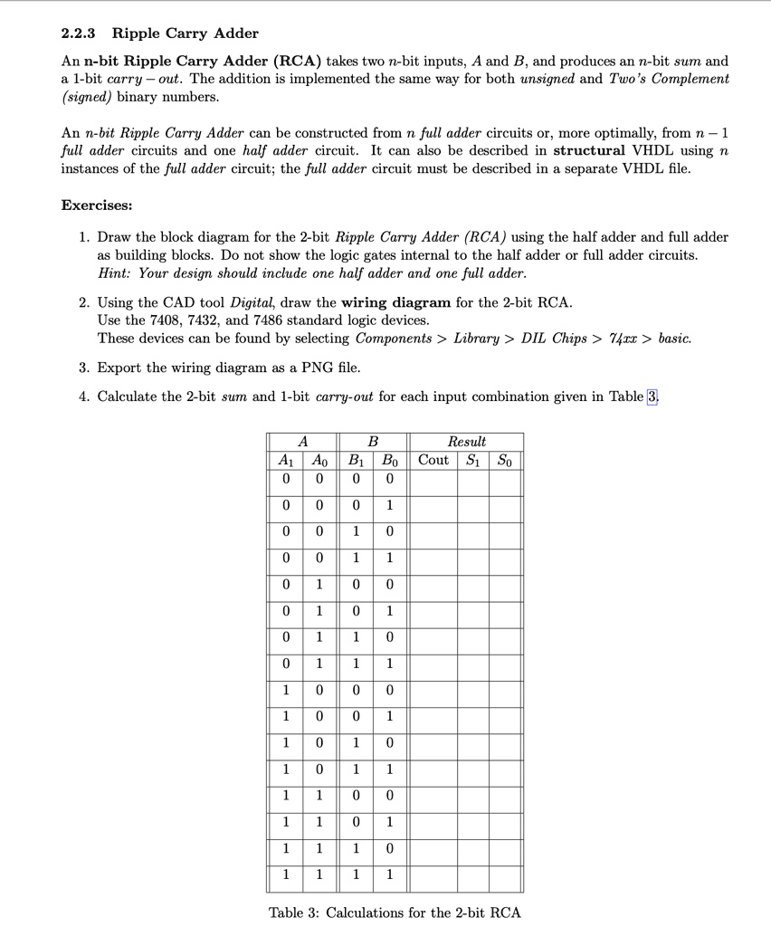 completing the truth table only 223 ripple carry adder an n bit ripple ...