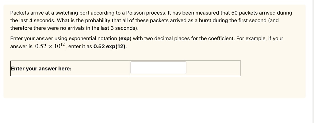 Packets arrive at a switching port according to a Poisson process. It ...