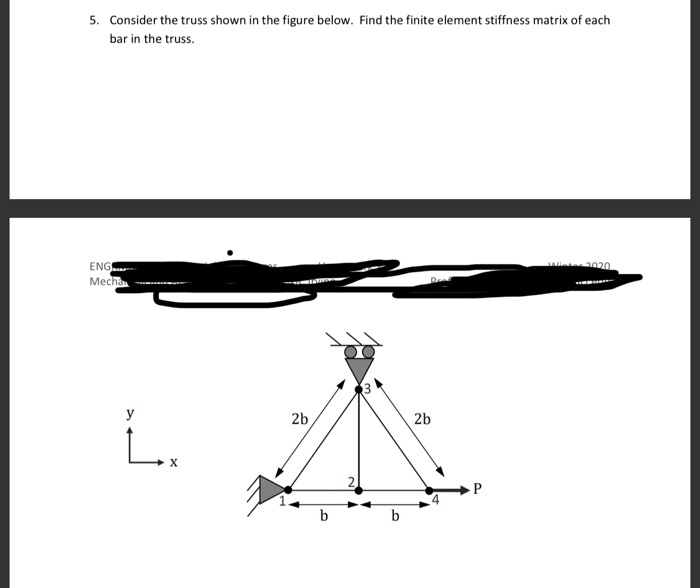 SOLVED: 5. Consider the truss shown in the figure below. Find the ...