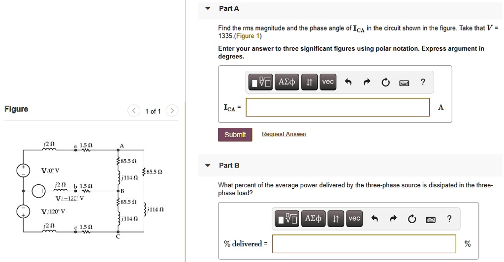 SOLVED: Find the rms magnitude and the phase angle of Ica in the ...