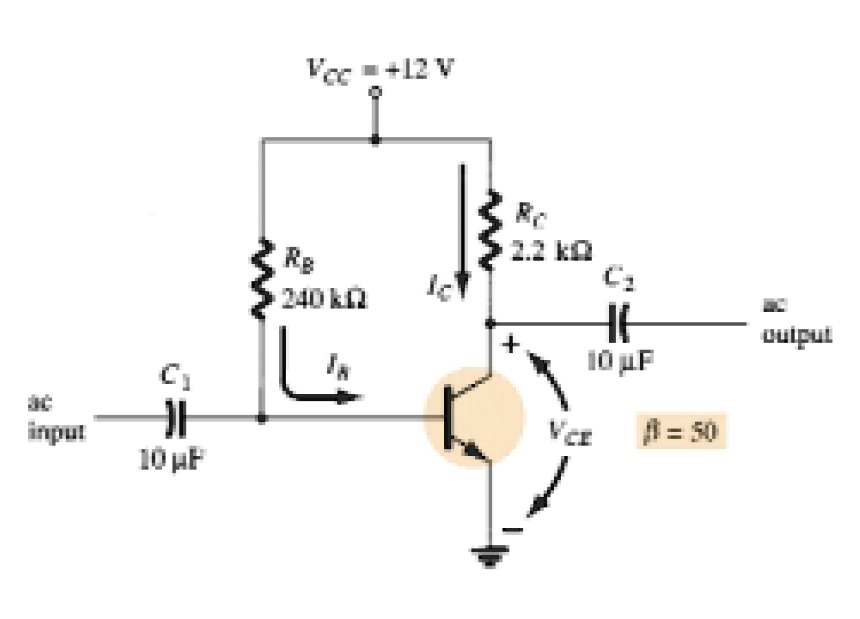 SOLVED: Analyze the given transistor amplifier circuit and determine ...