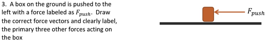 3 a box on the ground is pushed to the left with a force...