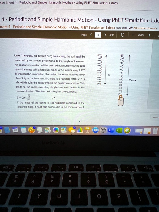 SOLVED:xperiment 4 Periodic and Simple Harmonic Motion Using PhET ...