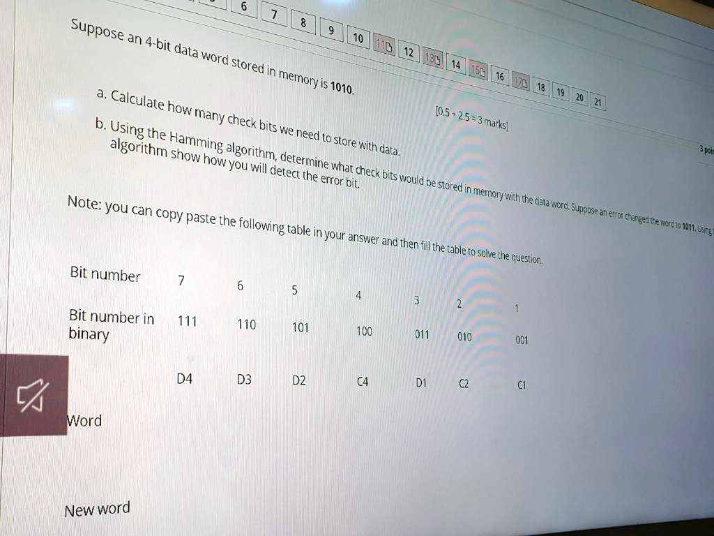Suppose A 4 Bit Data Word Is Stored In Memory As 1010 Calculate How Many Check Bits Using 5362