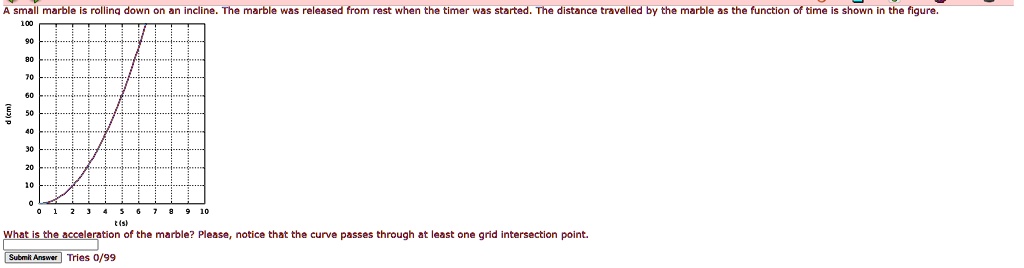 small marolle rolling down on an incline the marble was released from ...