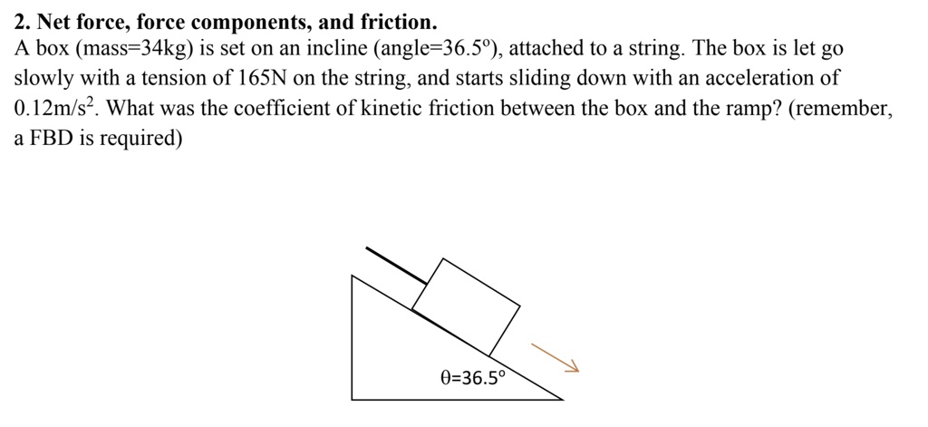 2 net force force components and friction a box mass 34kg is set on an ...