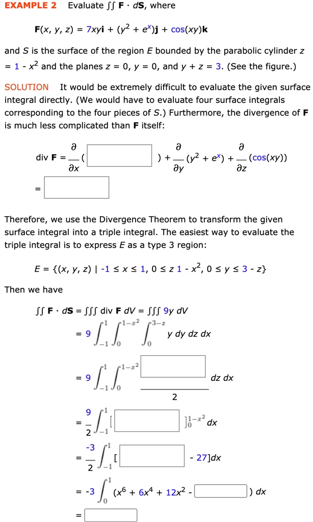 SOLVED EXAMPLE 2 Evaluate Sf F DS Where F x Y 2 Zxyi y2 EX SOLVED EXAMPLE 2 Evaluate Sf F DS Where F x Y 2 Zxyi y2 EX