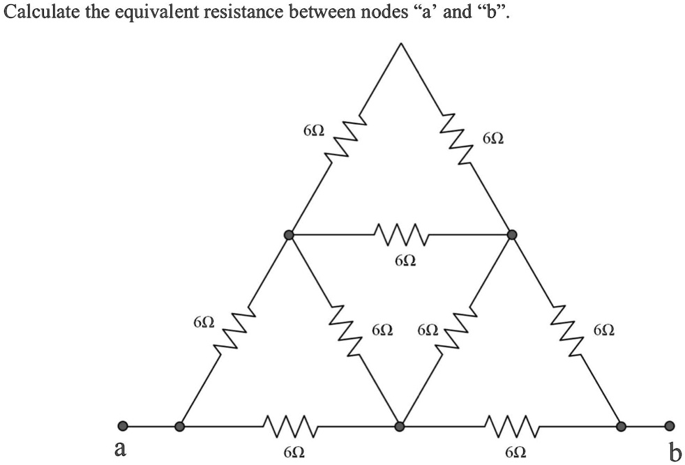 SOLVED: Calculate the equivalent resistance between nodes "a' and *b" 692 602 a