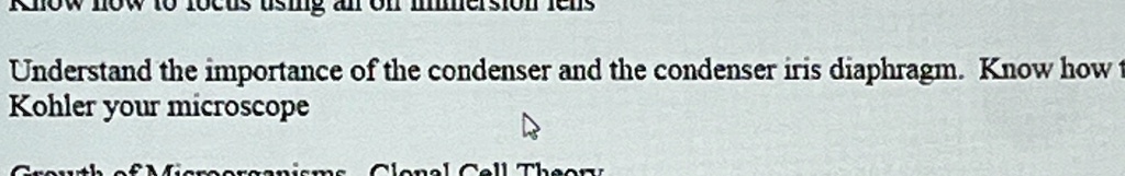 understand the importance of the condenser and the condenser iris ...