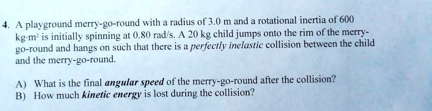 SOLVED: playground merry-go-round with a radius of 3.0 m and a ...