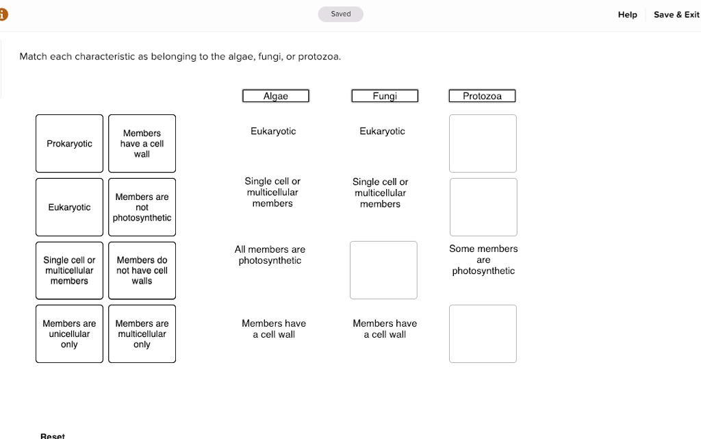 SOLVED: Saved Help Save Exit Match each characteristic as belonging to ... SOLVED: Saved Help Save Exit Match each characteristic as belonging to ...