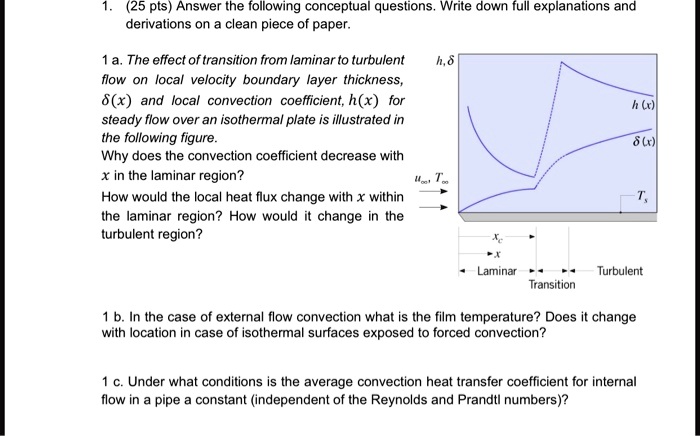 SOLVED: 1 a. The effect of the transition from laminar to turbulent flow on the local velocity ...