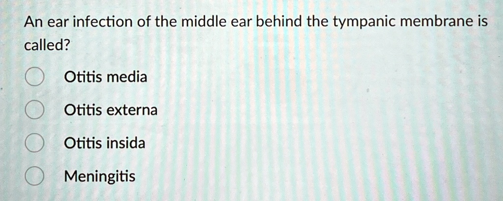 an ear infection of the middle ear behind the tympanic membrane is ...