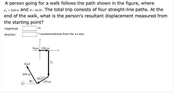 a person going for a walk follows the path shown in the figure where ...