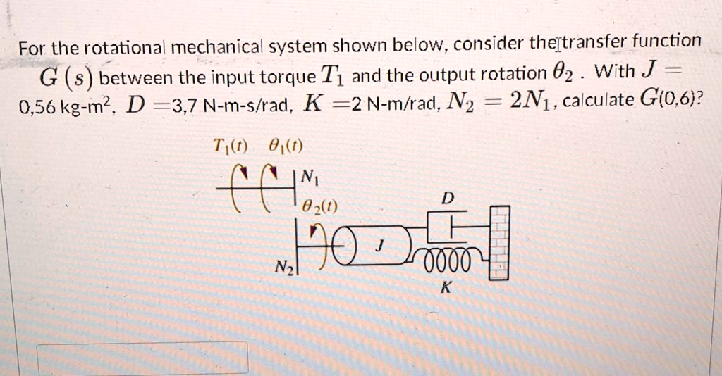 SOLVED: Texts: For the rotational mechanical system shown below, consider the transfer function ...
