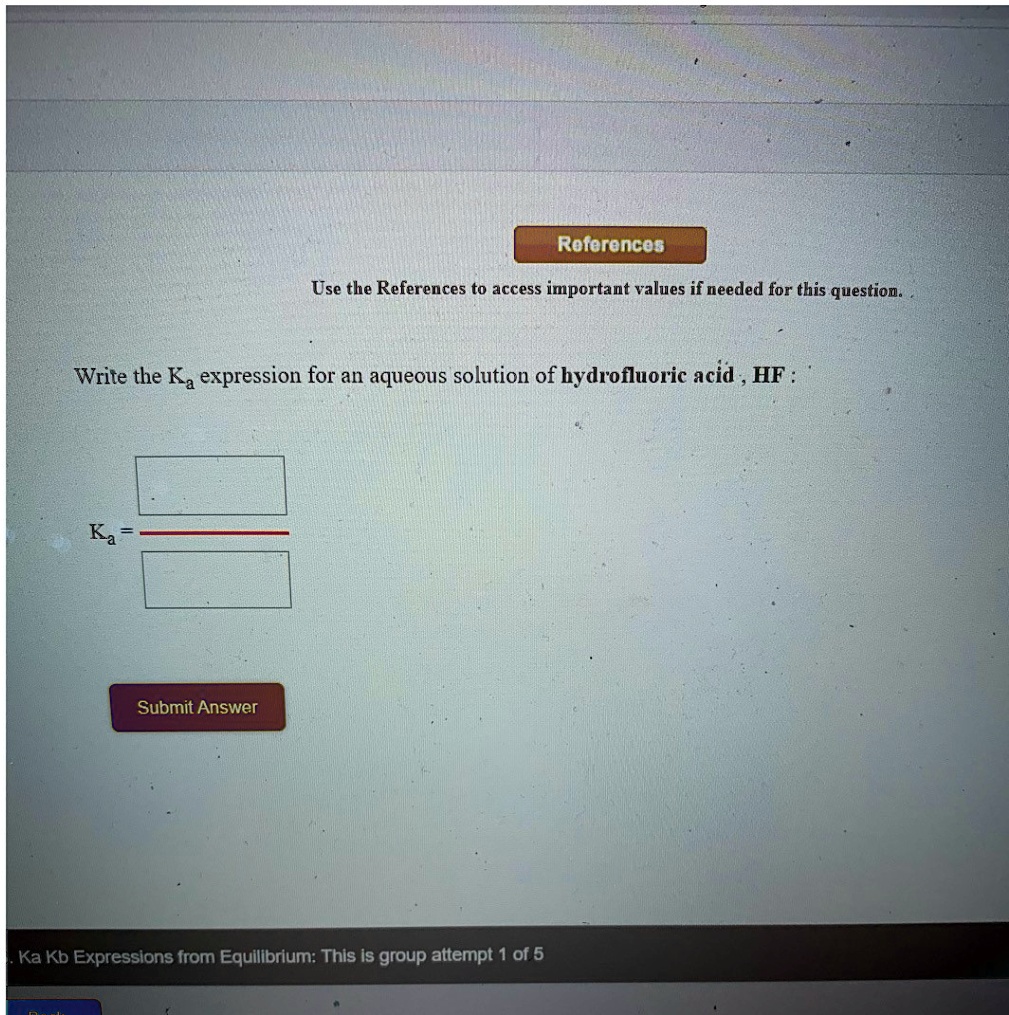 SOLVED:Roferoncos Use the References to access important values if needed for this question ...