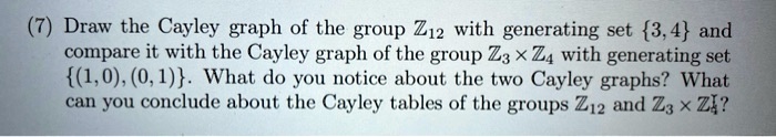 draw the cayley graph of the group z12 with generating set 34 and compare it with the cayley ...