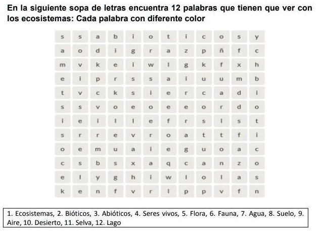 SOLVED: sopa de letras ayudaaaaaaa En la siguiente sopa de letras ...