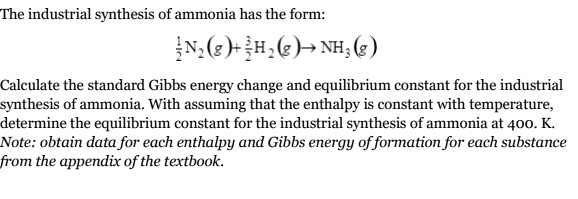 the industrial synthesis of ammonia has the form nz h k nh calculate ...
