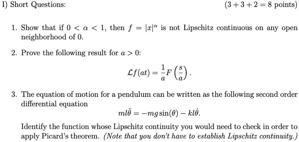 How To Show A Function Is Lipschitz Continuous