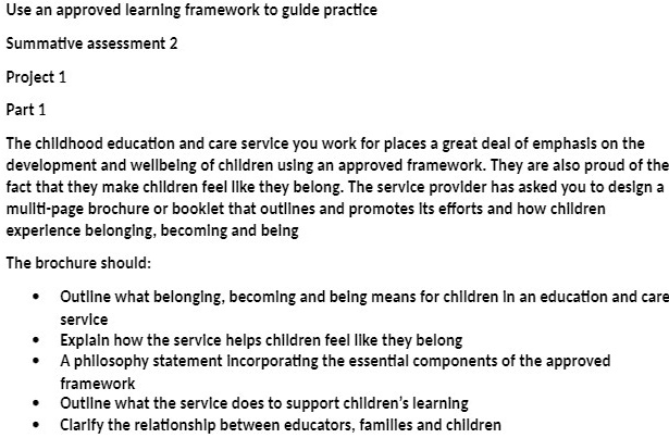 use an approved learnlng framework to gulde practice summative ...