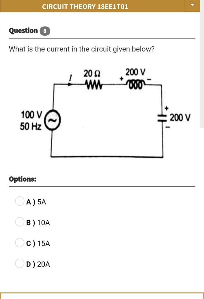 SOLVED: 'What is the current in the circuit given below? SOLVED: 'What is the current in the circuit given below?