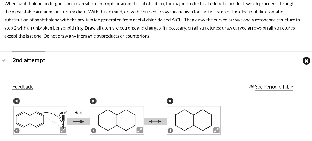 SOLVED: When naphthalene undergoes an irreversible electrophilic ...