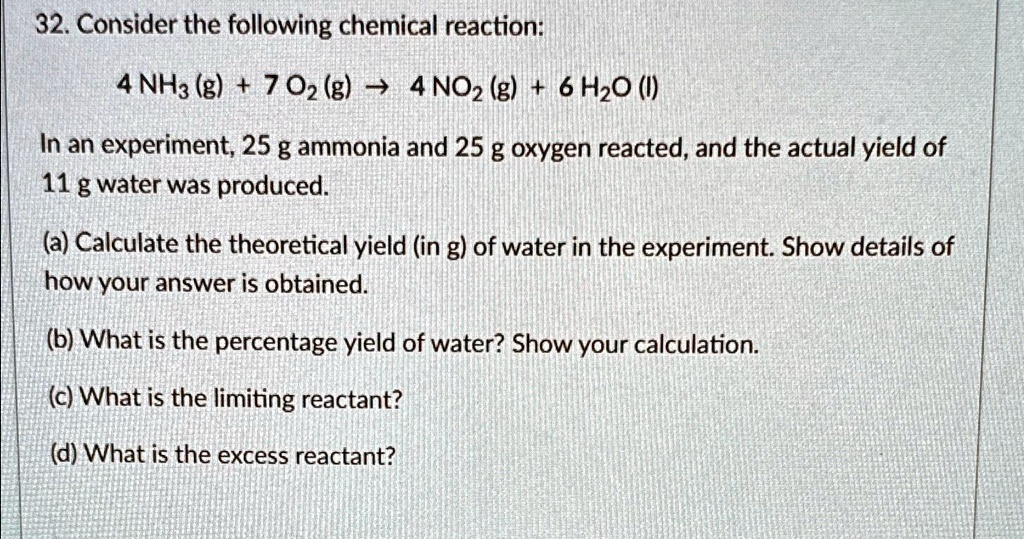 SOLVED: Consider the following chemical reaction: 4NH3(g) + 7O2(g ...