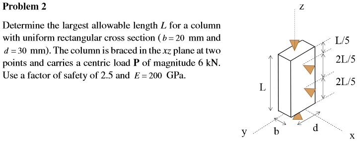 problem 2 determine the largest allowable length l for a column with ...