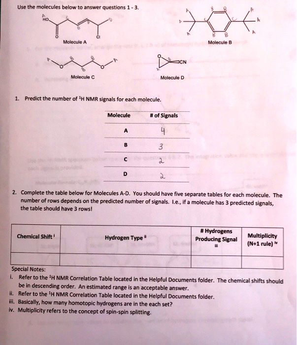 use the molecules below ansyer questions molcculc molecule acn molecule molecule predict the ...