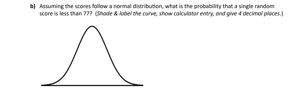 SOLVED: b) Assuming the scores follow a normal distribution, what is ...