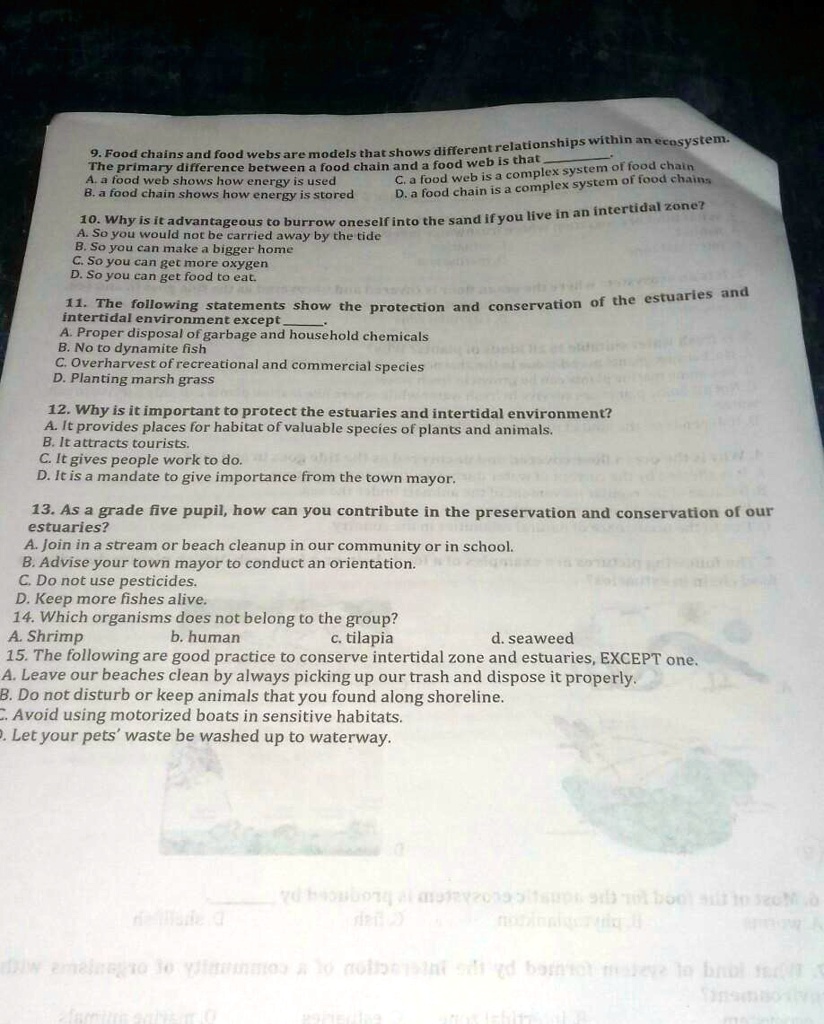SOLVED: Different relationships within an ecosystem: 9. Food chains and food webs are models ...