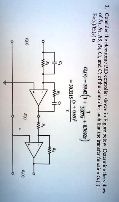 3. Consider the electronic PID controller shown in Figure below ...