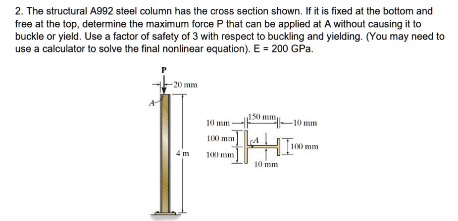 2 the structural a992 steel column has the cross section shown if it is ...