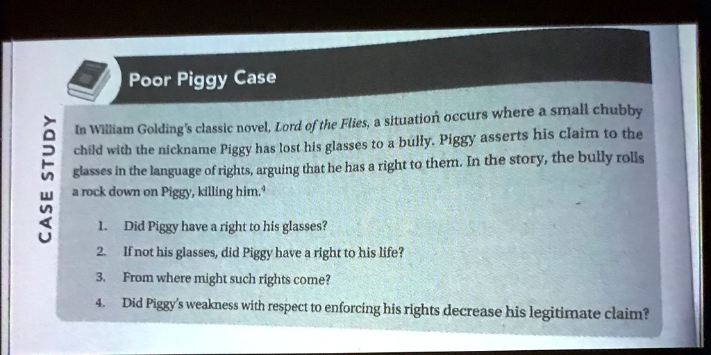 need a good and long answer pls thank you poor piggy case situation ...