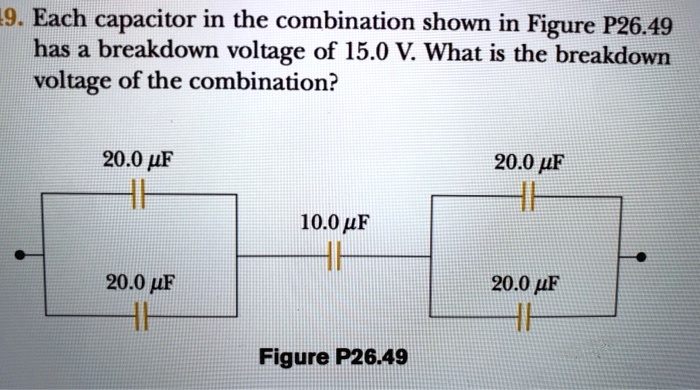 9. Each capacitor in the combination shown in Figure P26.49 has a ...