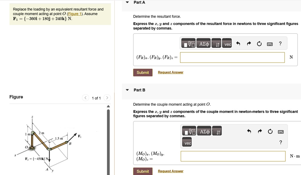 replace the loading by an equivalent resultant force and couple moment acting at point o figure ...