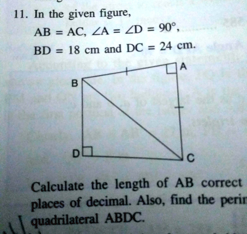 SOLVED: 'how to solve this Pythagoras theorem? 11 In the given figure, ZA ZD = 90" , AB = AC ...