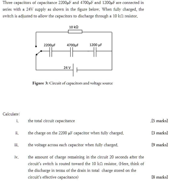SOLVED: Three capacitors of capacitance 220OpF and 4700uF and 120uF are connected in series with ...