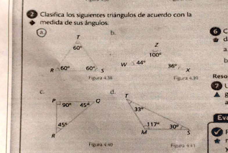 SOLVED: clasifica los siguientes triángulos de acuerdo con la medida de ... SOLVED: clasifica los siguientes triángulos de acuerdo con la medida de ...
