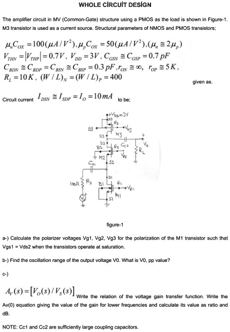 VIDEO solution: Title: Whole Circuit Design The amplifier circuit in MV (Common-Gate) structure ...