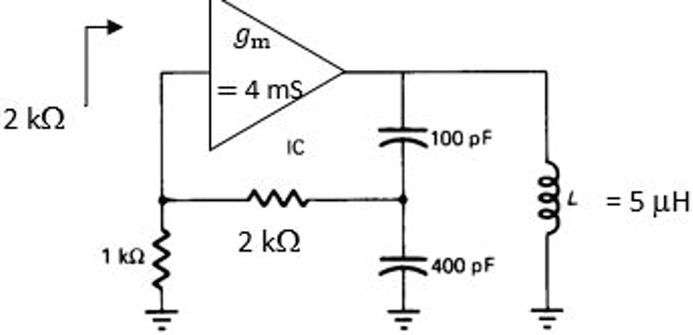 SOLVED: Consider the oscillator circuit shown in the figure. Assume the ...