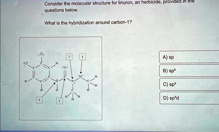 SOLVED: Texts: Consider the molecular structure for linuron, an ... SOLVED: Texts: Consider the molecular structure for linuron, an ...