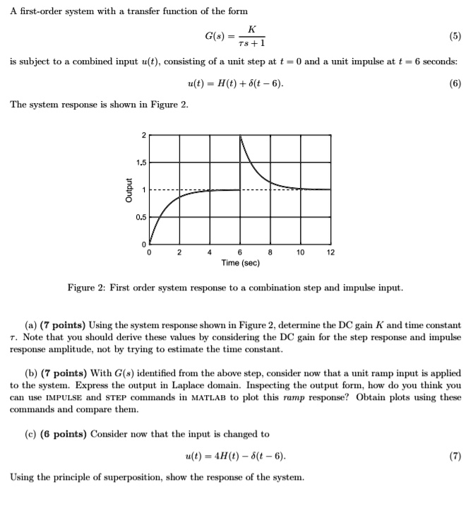 SOLVED: A first-order system with a transfer function of the form K G(s ...
