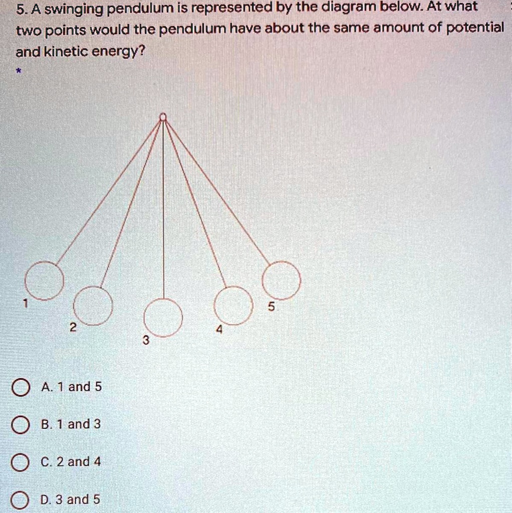 SOLVED: 'PLEASE HELP!!!! PLEASE HELP!!!! 5.A swinging pendulum is ...