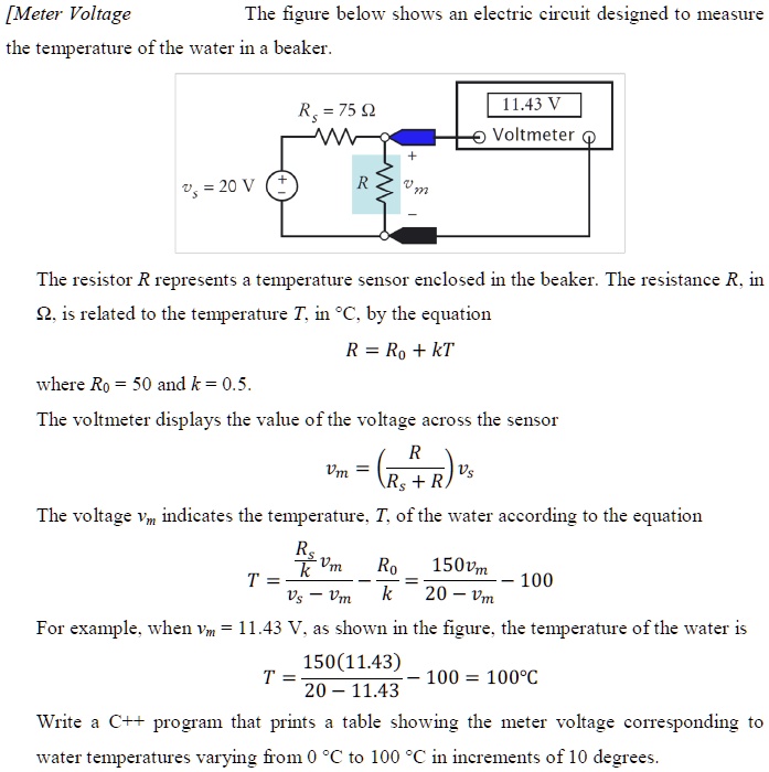 Meter Voltage The figure below shows an electric circuit designed to ...