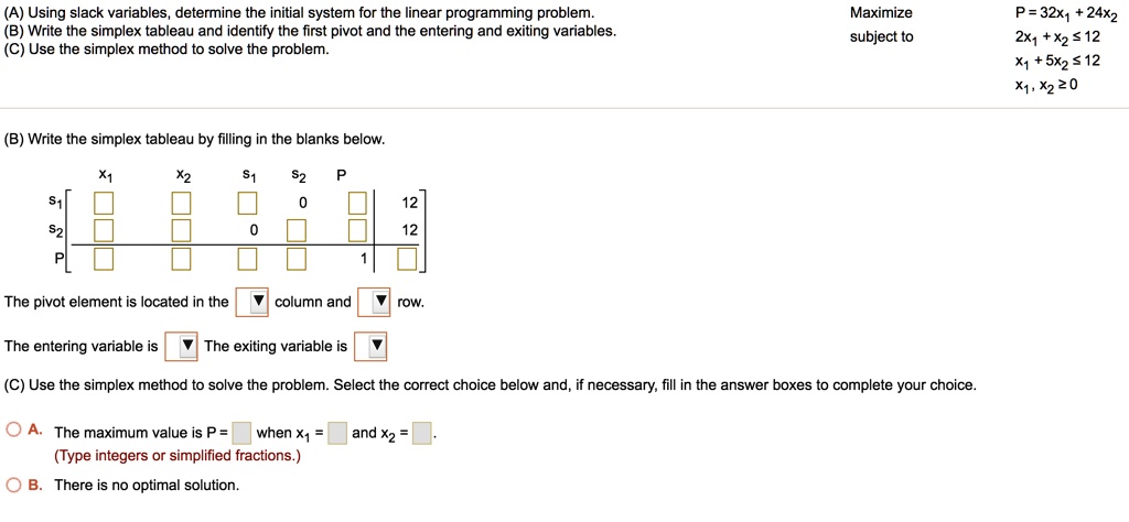 a using slack variables determine the initial system for the linea ... a using slack variables determine the initial system for the linea ...