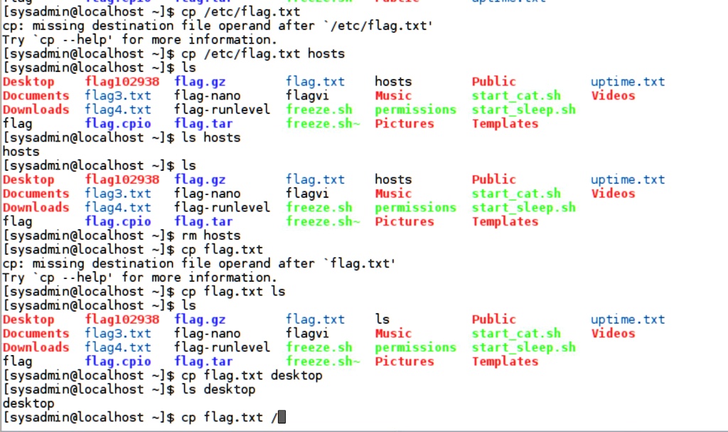[get Answer] [sysadmin Localhost ]cp Etc Flag Txt Cp Missing Destination File Operand After