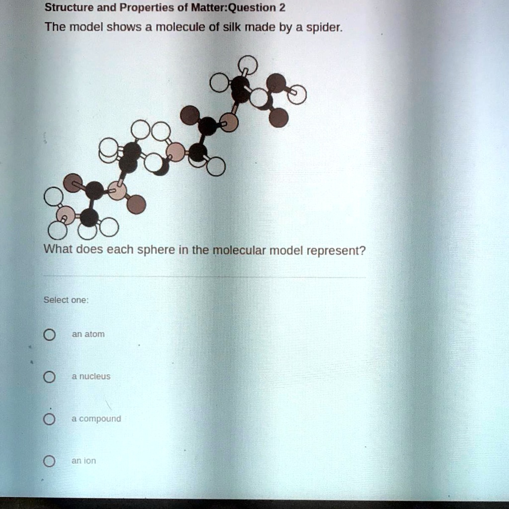 Structure and Properties of Matter: Question 2 The model shows a ...