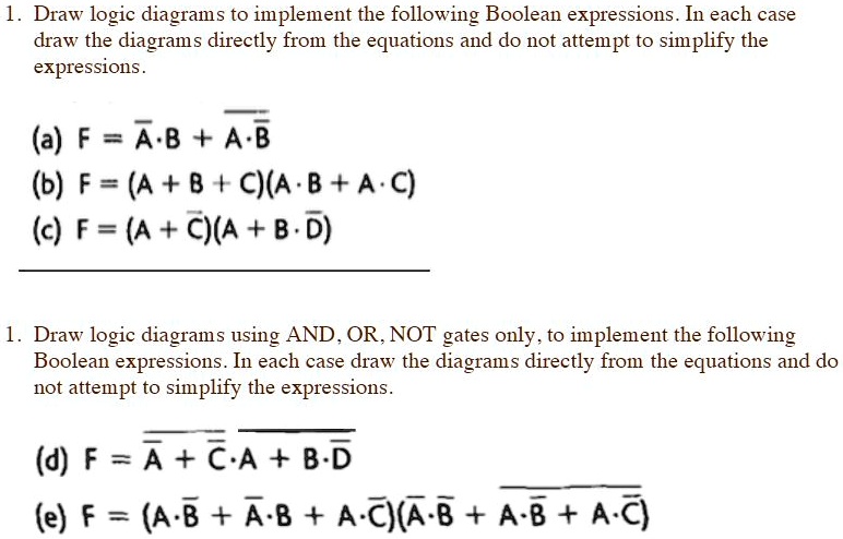 IMPORTANT NOTE: PLEASE USE LOGICLY TO DRAW EACH LOGIC DIAGRAM. 1. Draw ...